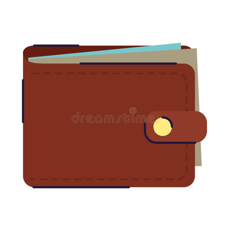 Leather wallet icon stock vector. Illustration of professional - 357608628