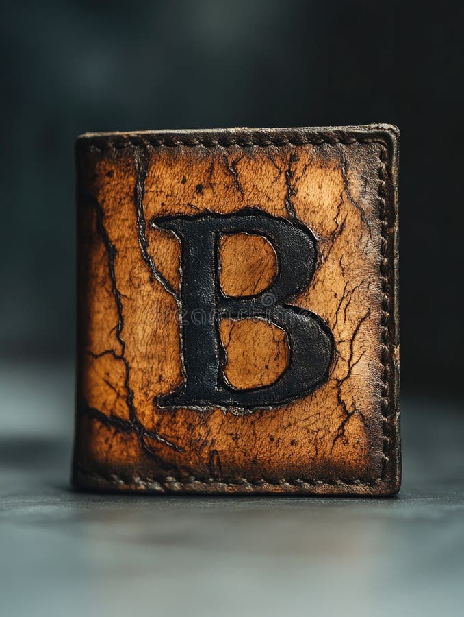Leather Wallet with Letter B Stock Image - Image of premium, wallet ...