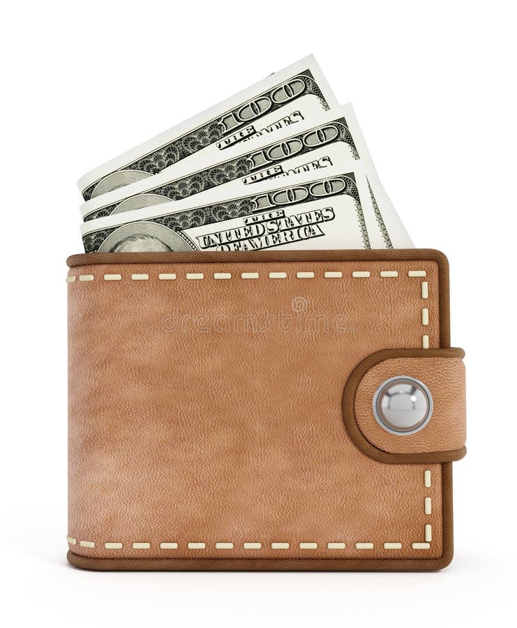 Leather wallet with money stock photo. Image of money - 52447346