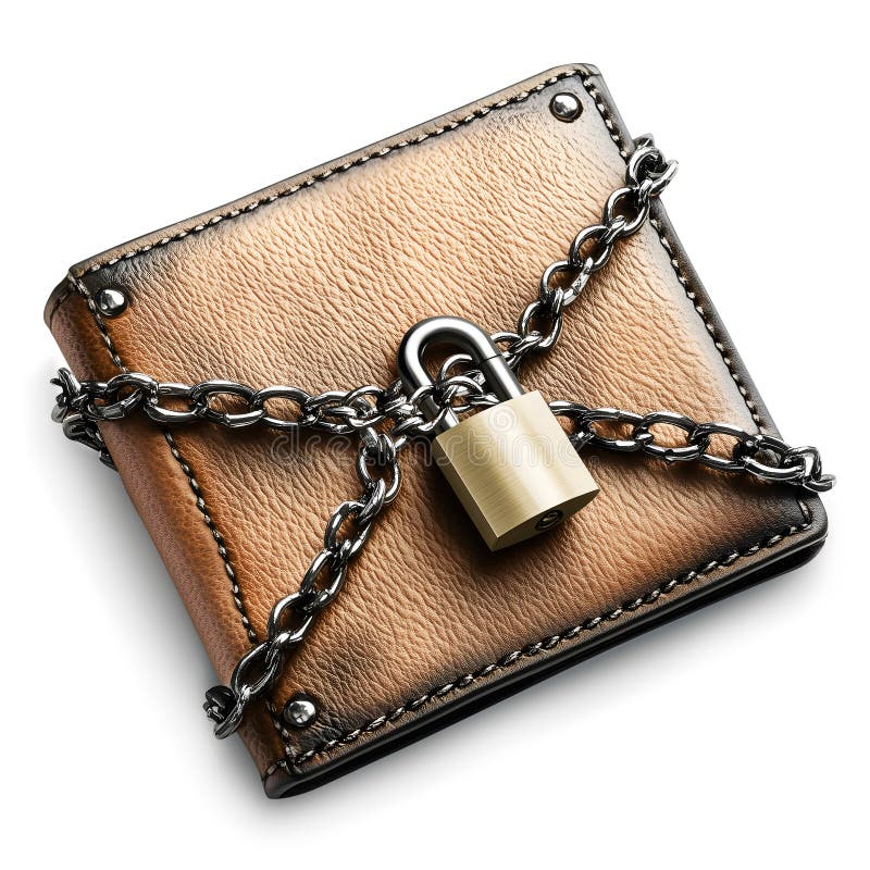 Wallet and Padlock with Password, Money Protection Stock Illustration ...