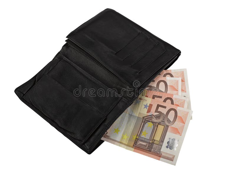 Leather Wallet with Some Euros Stock Photo - Image of financial, euros ...