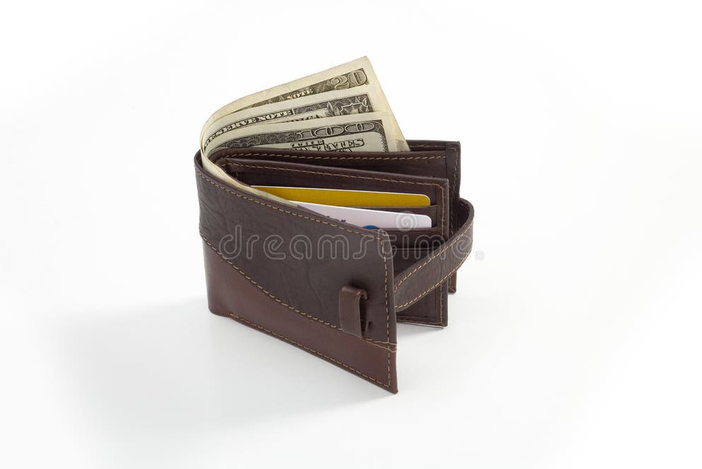 Leather wallet standing stock photo. Image of greed, currency - 883948