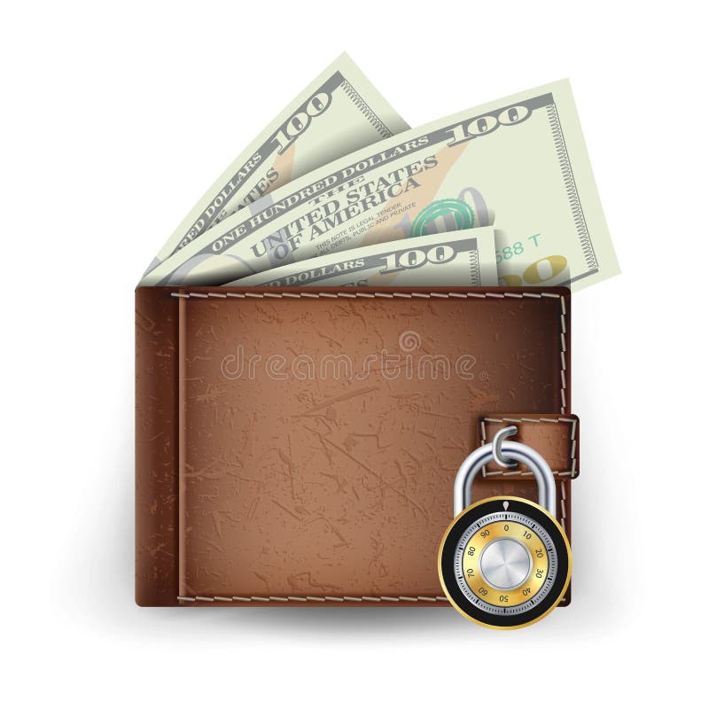 Wallet with Combination Lock Stock Illustration - Illustration of ...