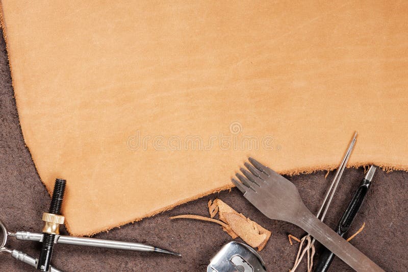 Leather working background stock photo. Image of blank - 184530672