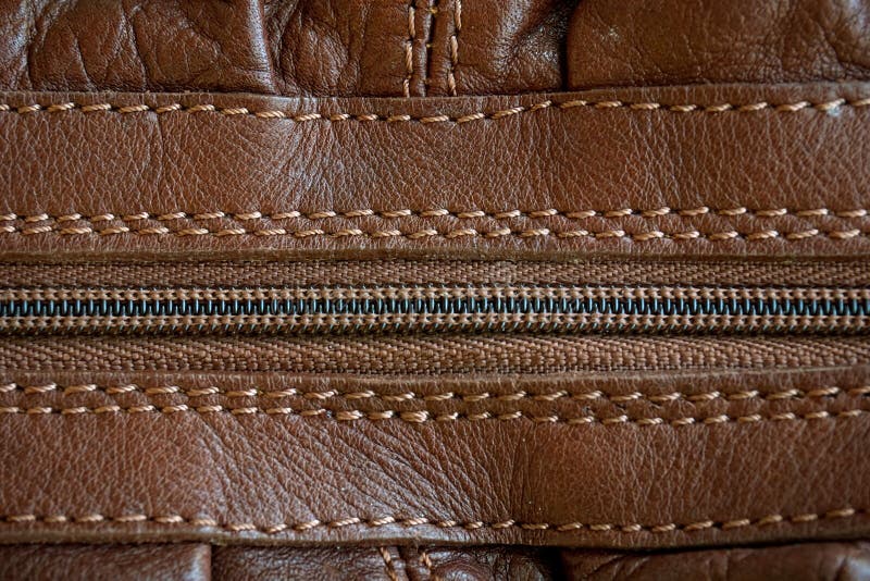 Leather with Zipper Texture (close Up) Stock Photo - Image of pelt ...