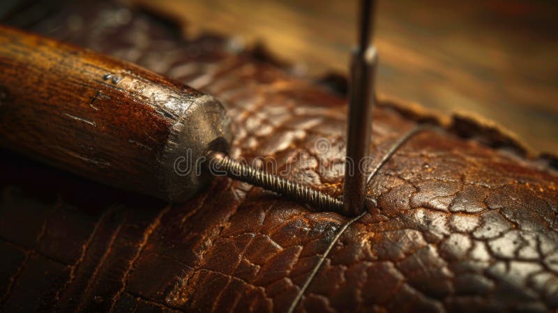A Leatherworkers Stitching Awl the Sy Handle Bearing Marks from ...