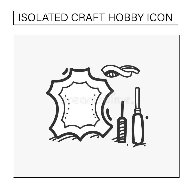 Leatherworking Crafting Tools Icon Vector Outline Illustration Stock ...
