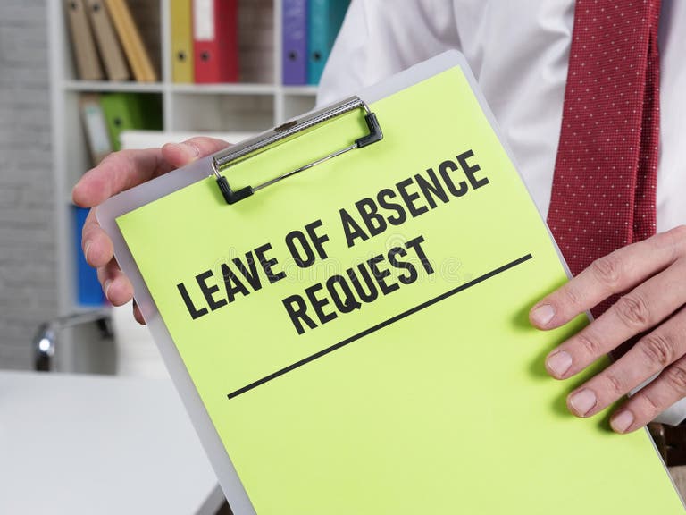 Leave of Absence Request is Shown Using the Text Stock Photo - Image of ...