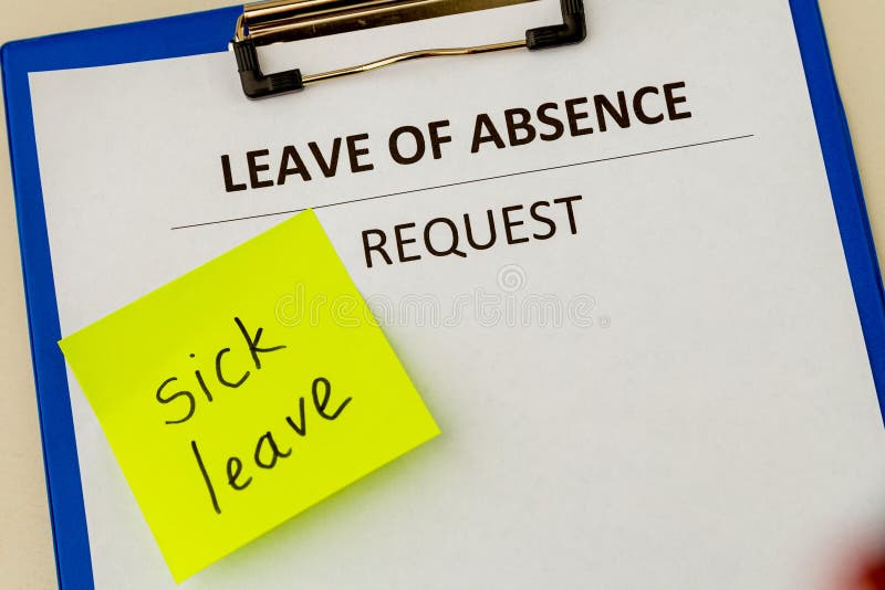 Leave of Absence Request Statement Form. Stock Image - Image of absence ...