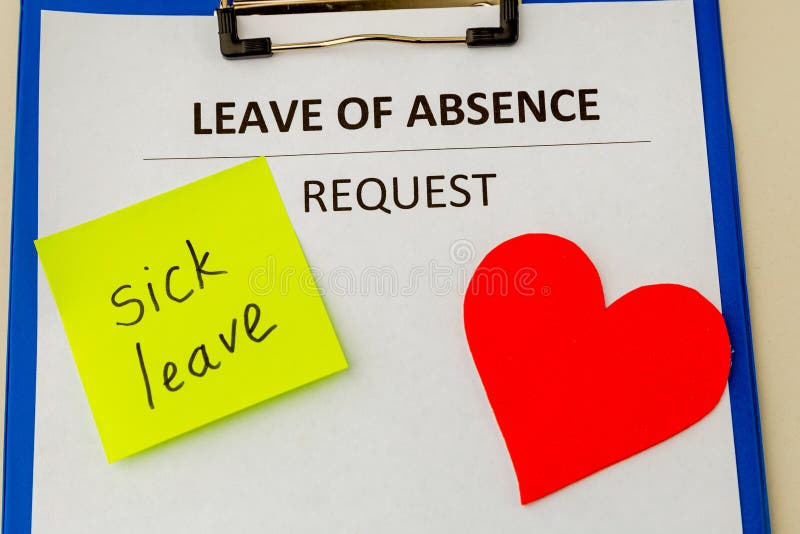 Leave of Absence Request Statement Form. Stock Image - Image of absent ...