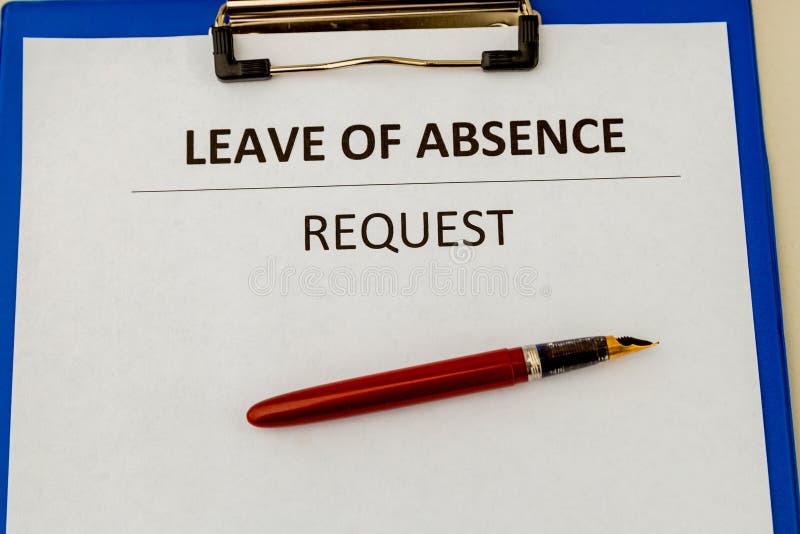 Leave of Absence Request on the Tablet at the Table. Stock Image ...