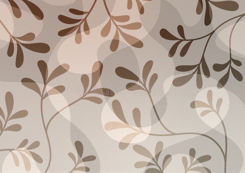 Leave Brown Line Curve Plant Art Background Stock Illustration ...