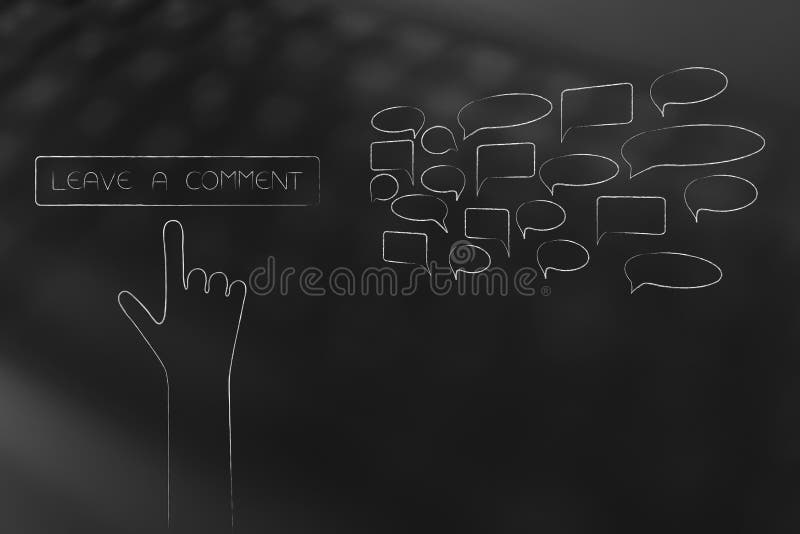 Leave a Comment Button with Speech Bubbles Above it Stock Illustration ...