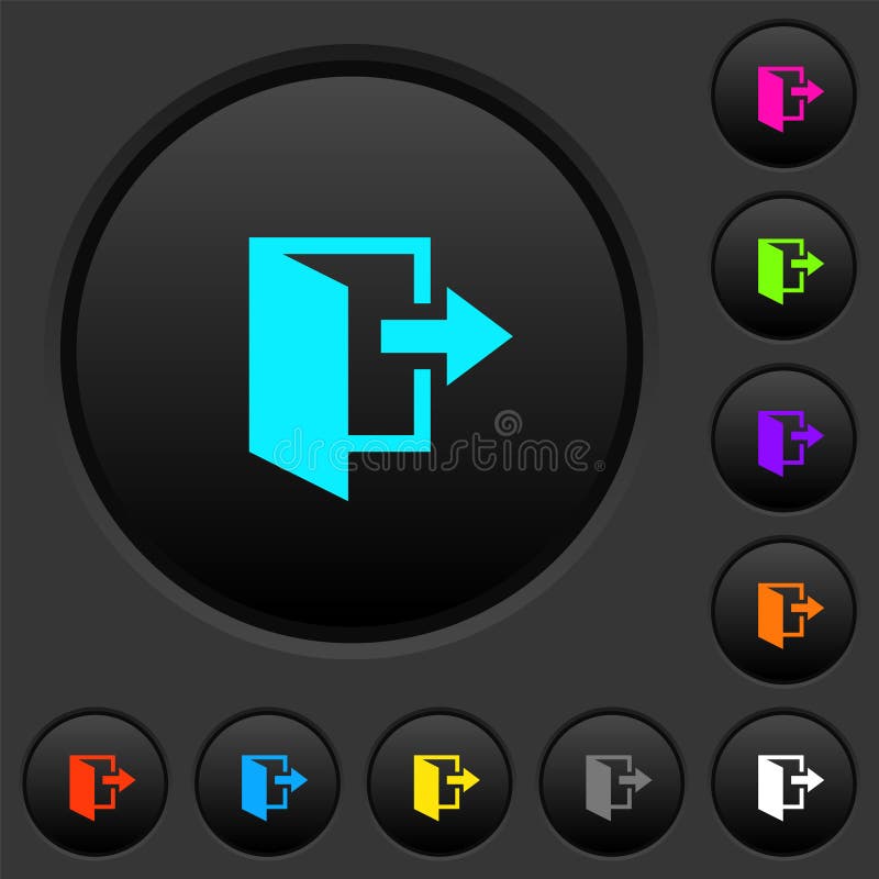 Leave Dark Push Buttons with Color Icons Stock Vector - Illustration of ...
