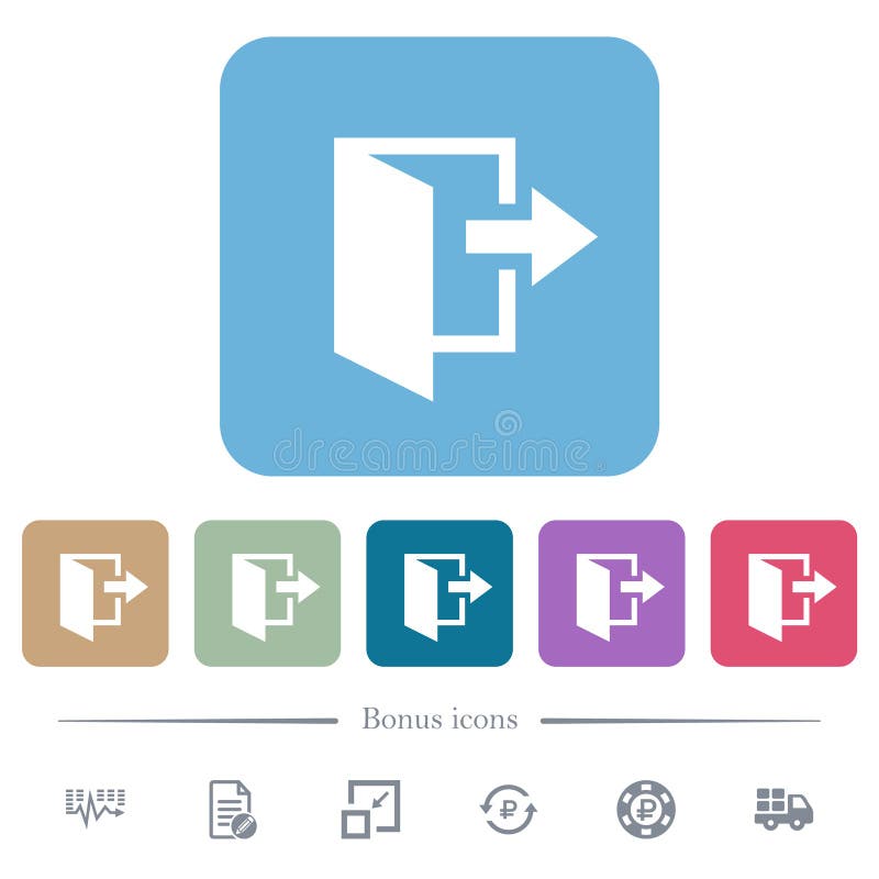 Leave Flat Icons on Color Rounded Square Backgrounds Stock Vector ...