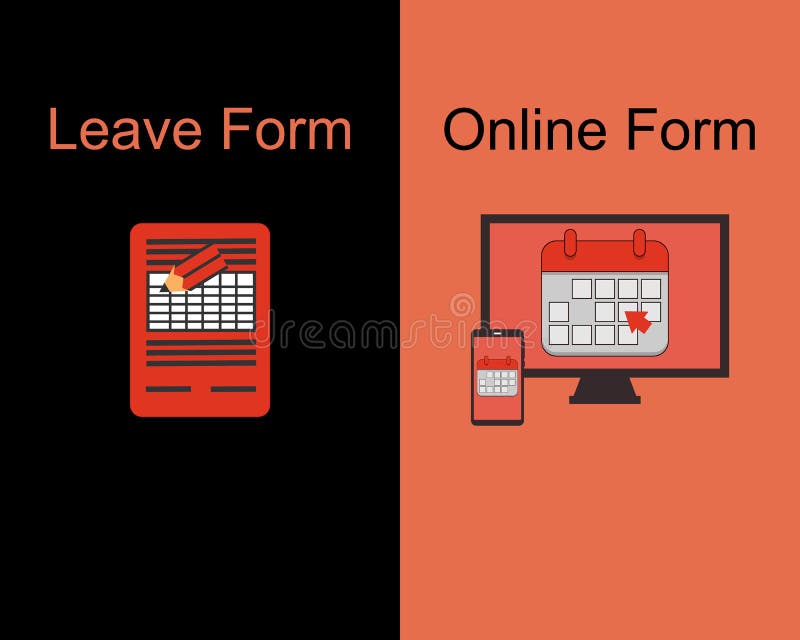 Leave Form and Online Leave Form Vector Stock Vector - Illustration of ...