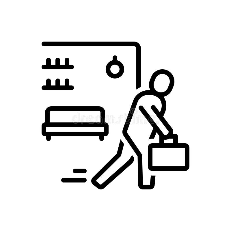 Black Line Icon for Leave, Furlough and Sabbatical Stock Illustration ...