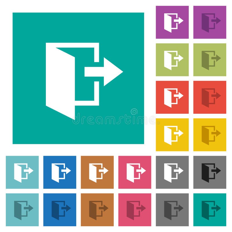 Leave Square Flat Multi Colored Icons Stock Vector - Illustration of ...