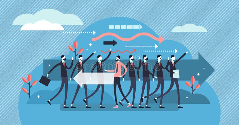 Leave Vector Illustration. Flat Tiny Opposite Direction Way Persons ...