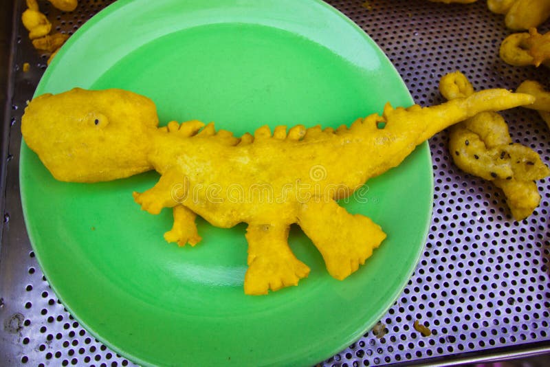 Leavened Wheat Dough Fried in Deep Oil,dinosaur Stock Image - Image of ...