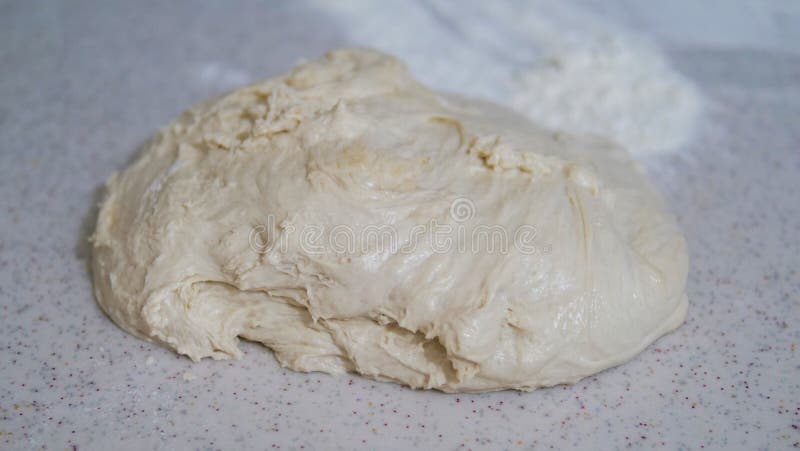 Leavened Wheat Flour Dough,raw Dough,kneaded and Ripening Dough Stock ...