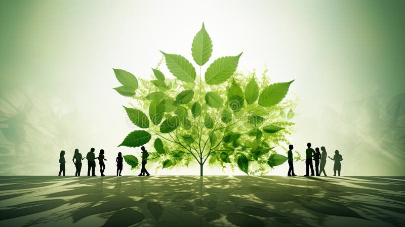 Leaves Against a Solid Background, Representing the Essence of Ecology ...