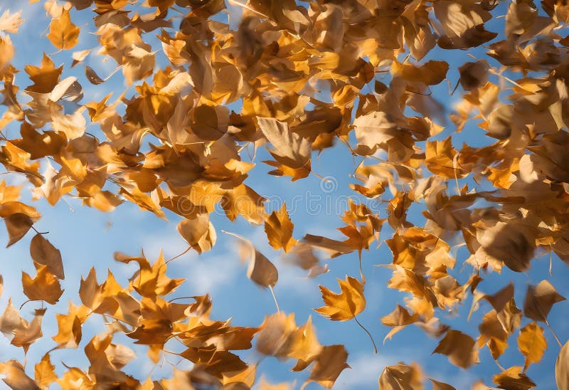 Leaves blowing in the wind stock illustration. Illustration of field ...