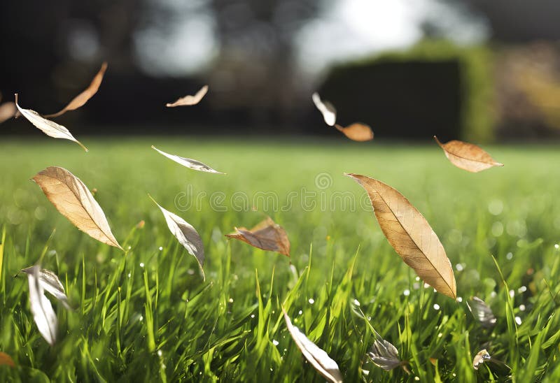 Leaves blowing in the wind stock illustration. Illustration of ...