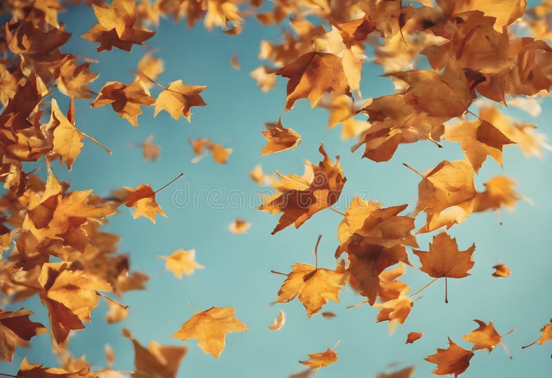 Leaves blowing in the wind stock illustration. Illustration of prairie ...