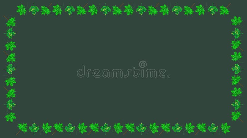 Leaves Border. Spring Frame in Rectangle Shape with Abstract Green ...