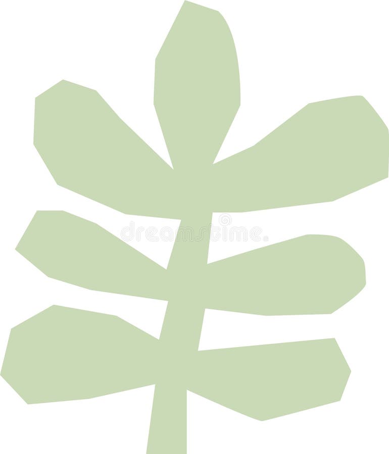 Leaves Branch Paper Cut Shape Stock Illustration - Illustration of ...
