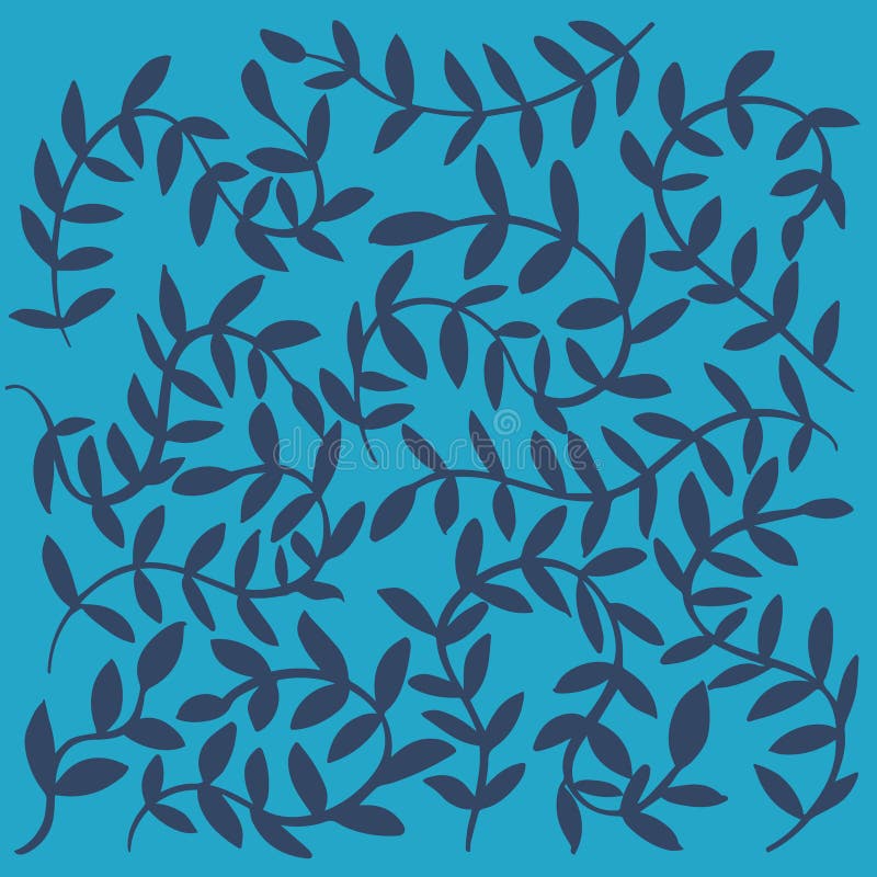 Leaves Branch Pattern, Textile Design, Book Cover, Blue Color Stock ...