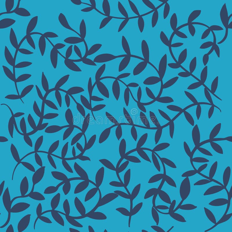 Leaves Branch SEAMLESS Pattern, Textile Design, Book Cover, BLUE Color Stock Vector ...