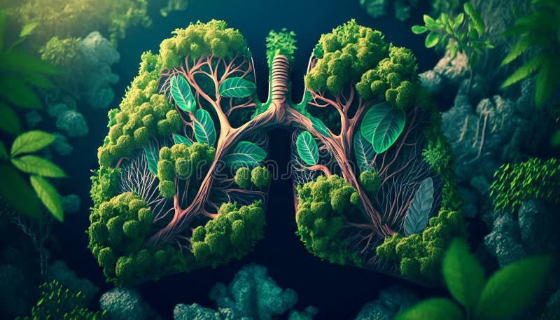 Leaves and Branches in Form of Human Lungs. Forest As Lungs of Planet ...