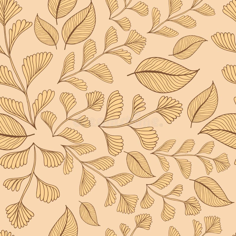 Leaves Branches Seamless Pattern Background. Vector Illustration Stock ...