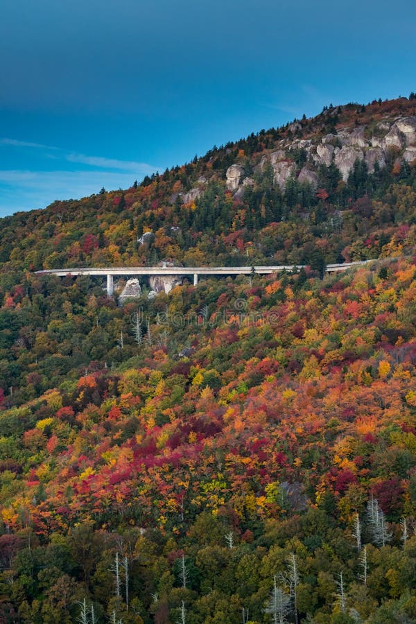 Leaves Changing Color Around Linn Cove Viaduct Stock Photo - Image of ...