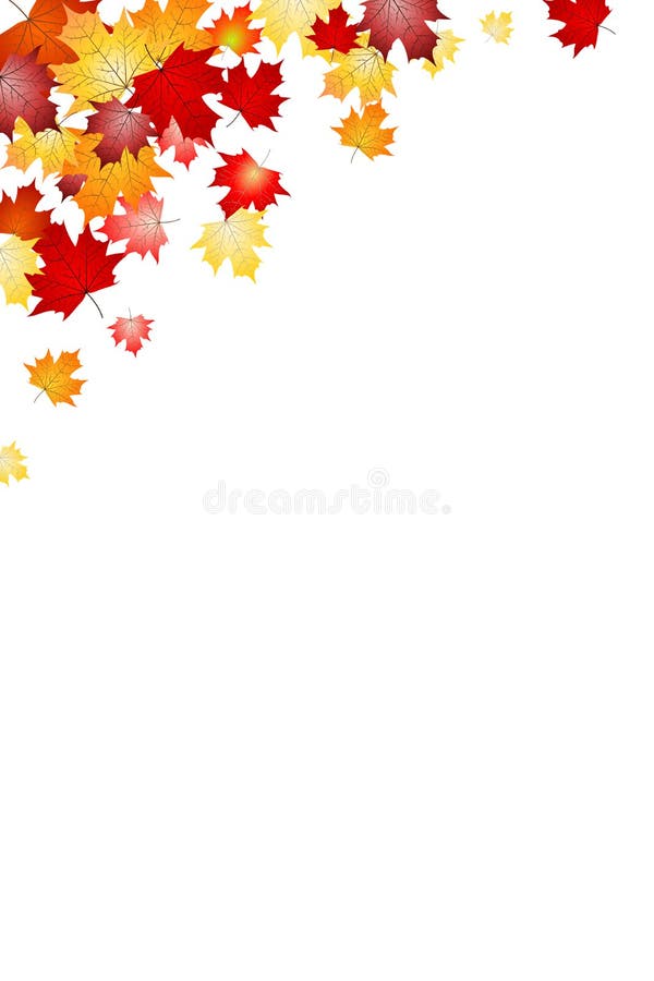 Fall, Autumn Leaves in Corner, White Background Stock Illustration ...