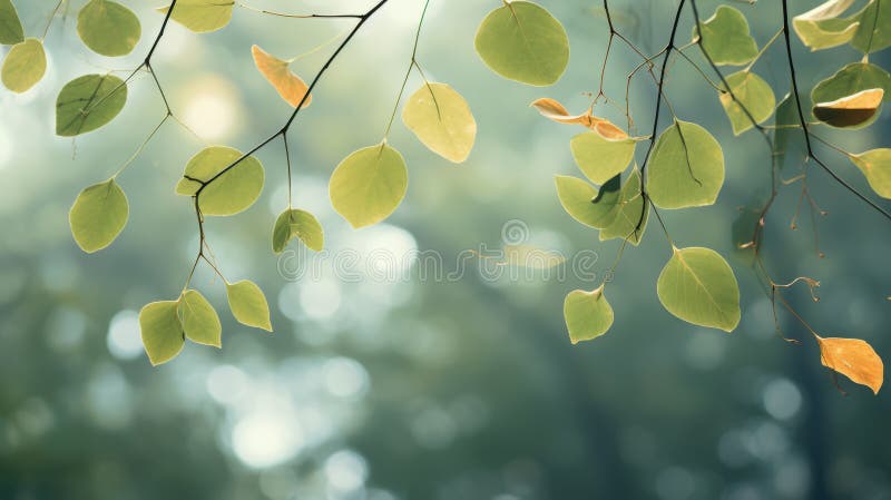 Leaves Drifting in a Gentle Breeze Stock Illustration - Illustration of ...