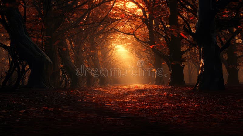 Leaves Fall Background Trees Stock Illustration - Illustration of ...