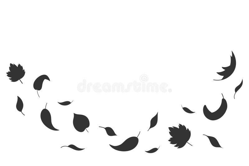 Leaves Fall Silhouette in Simple Style, Vector Illustration. Wave Cold ...