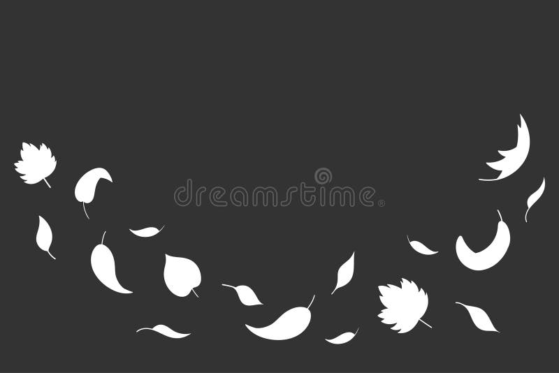 Leaves Fall Silhouette in Simple Style, Vector Illustration. Wave Cold ...