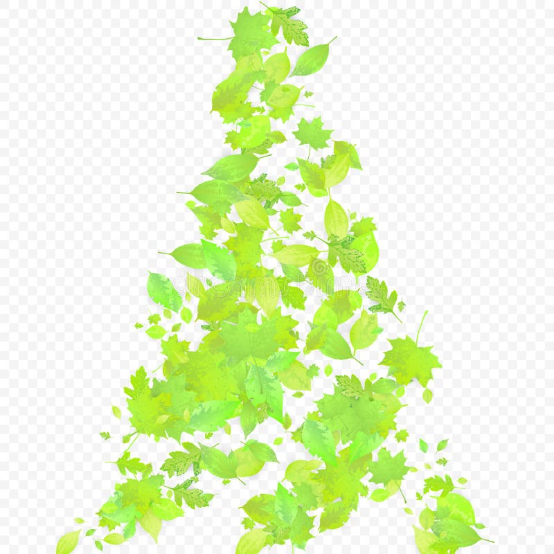 Leaves Falling Spring Flying Foliage Green Leaf Stock Vector ...