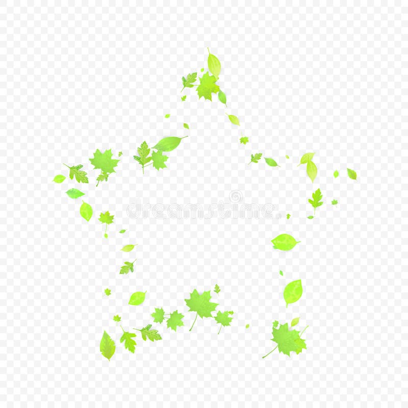 Leaves Falling Spring Flying Foliage Green Leaf Stock Vector ...