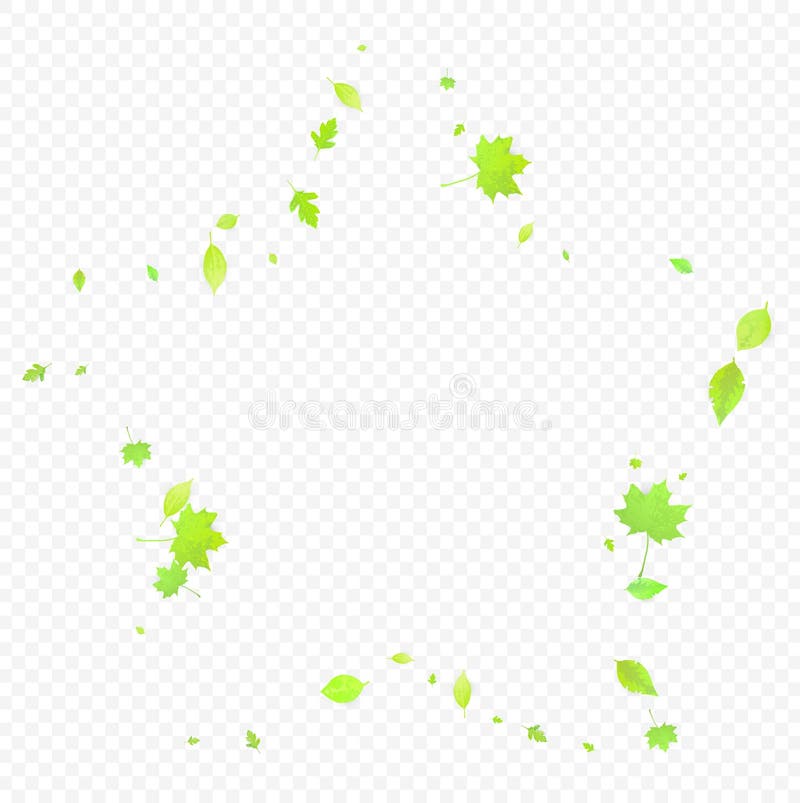 Leaves Falling Spring Flying Foliage Green Leaf Stock Vector ...