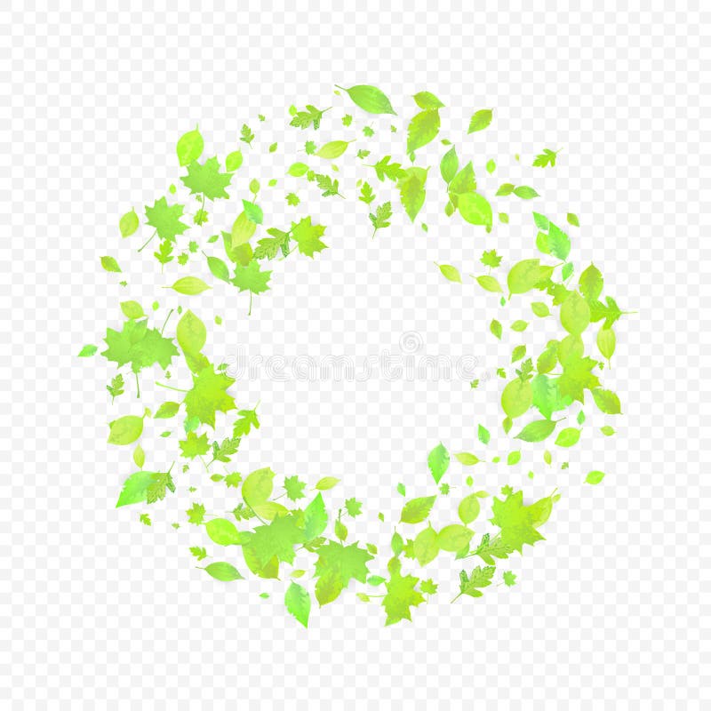 Leaves Falling Spring Flying Foliage Green Leaf Stock Vector ...