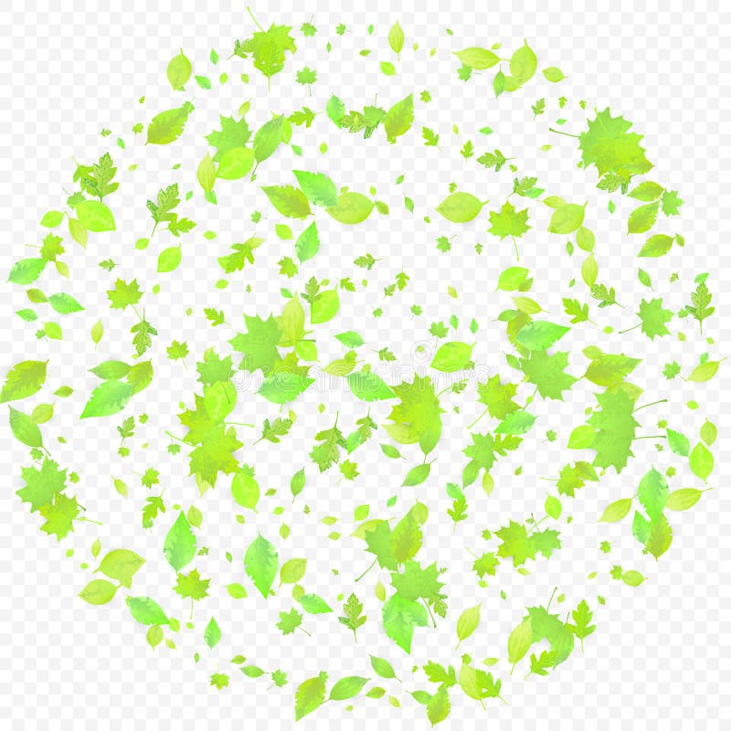 Leaves Falling Spring Flying Foliage Green Leaf Stock Vector ...