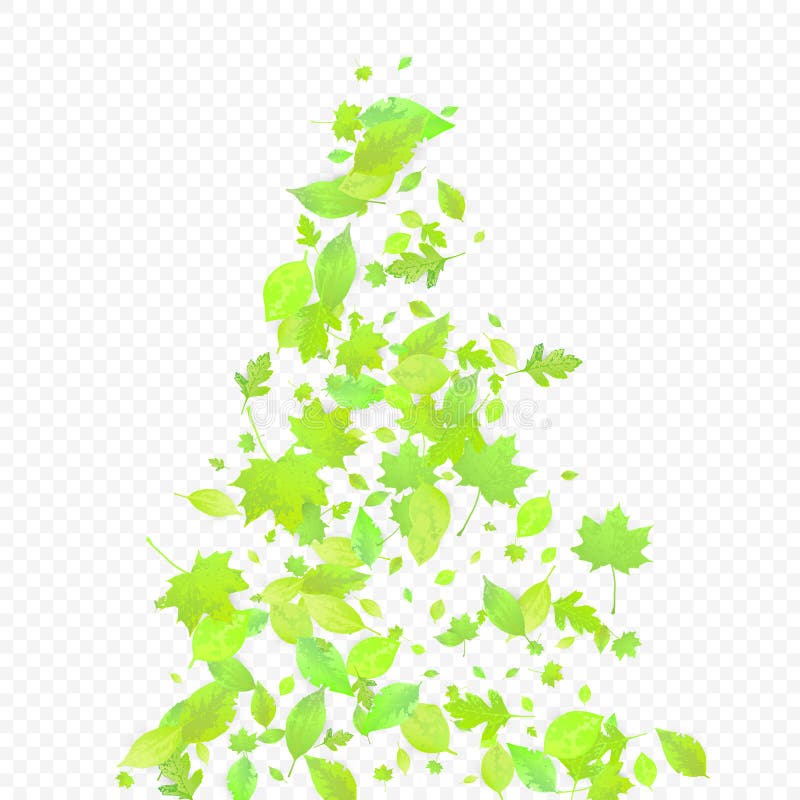 Leaves Falling Spring Flying Foliage Green Leaf Stock Vector ...