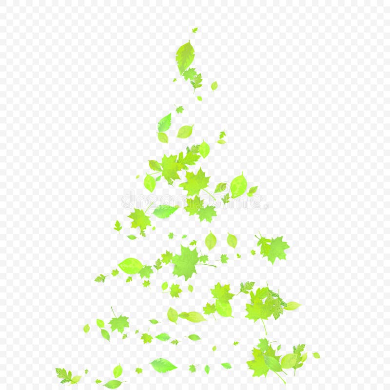 Leaves Falling Spring Flying Foliage Green Leaf Stock Vector ...