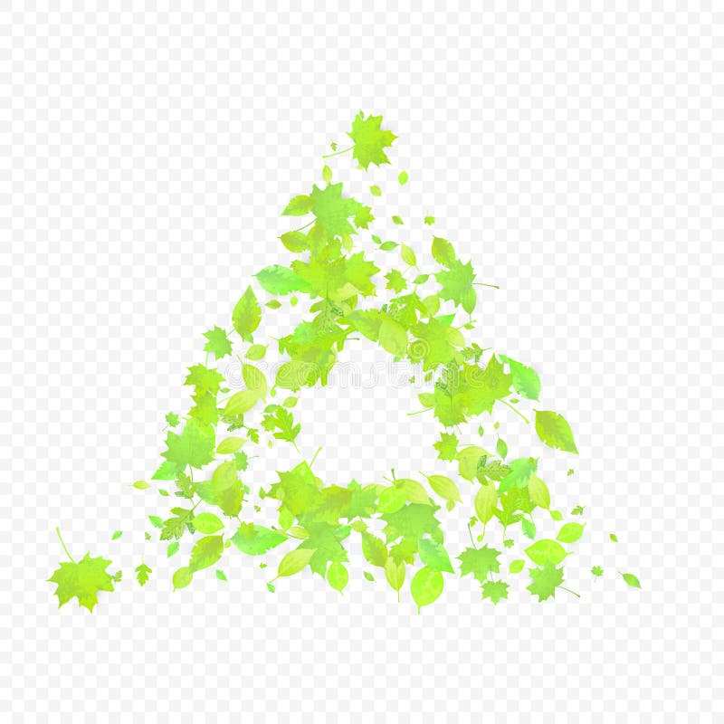 Leaves Falling Spring Flying Foliage Green Leaf Stock Vector ...