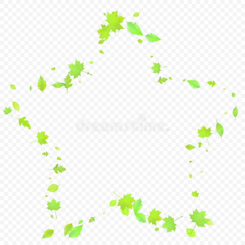 Leaves Falling Spring Flying Foliage Green Leaf Stock Vector ...
